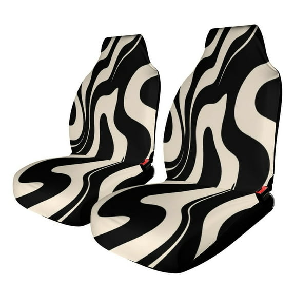 Abstract Black And White Swirls Car Seat Covers Front Seats Universal ...