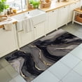 Abstract Black Beige Marble Rectangle Area Rug 2x6ft,Living Room Rug ...