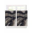 Abstract Black Beige Marble Short Blackout Curtains 36 Inch Long,Gold ...