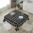 Abstract Black Checkered Table Cloth 54x54in, Waterproof Square ...