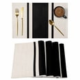 Abstract Black Color Block Cotton Linen Placemats Set of 6, Vintage ...