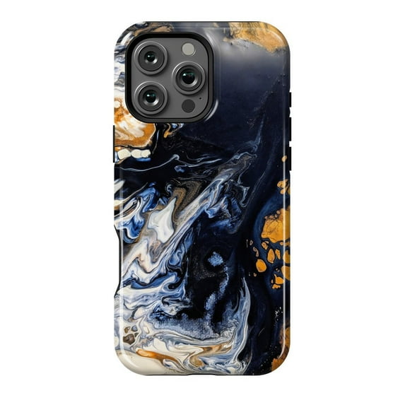 Abstract Black Gold Painting Fluid Marble Art iPhone Case 17 16 15 14 ...