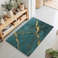 Abstract Black Green Marble Texture Rectangle Area Rug 2x3ft,Living ...