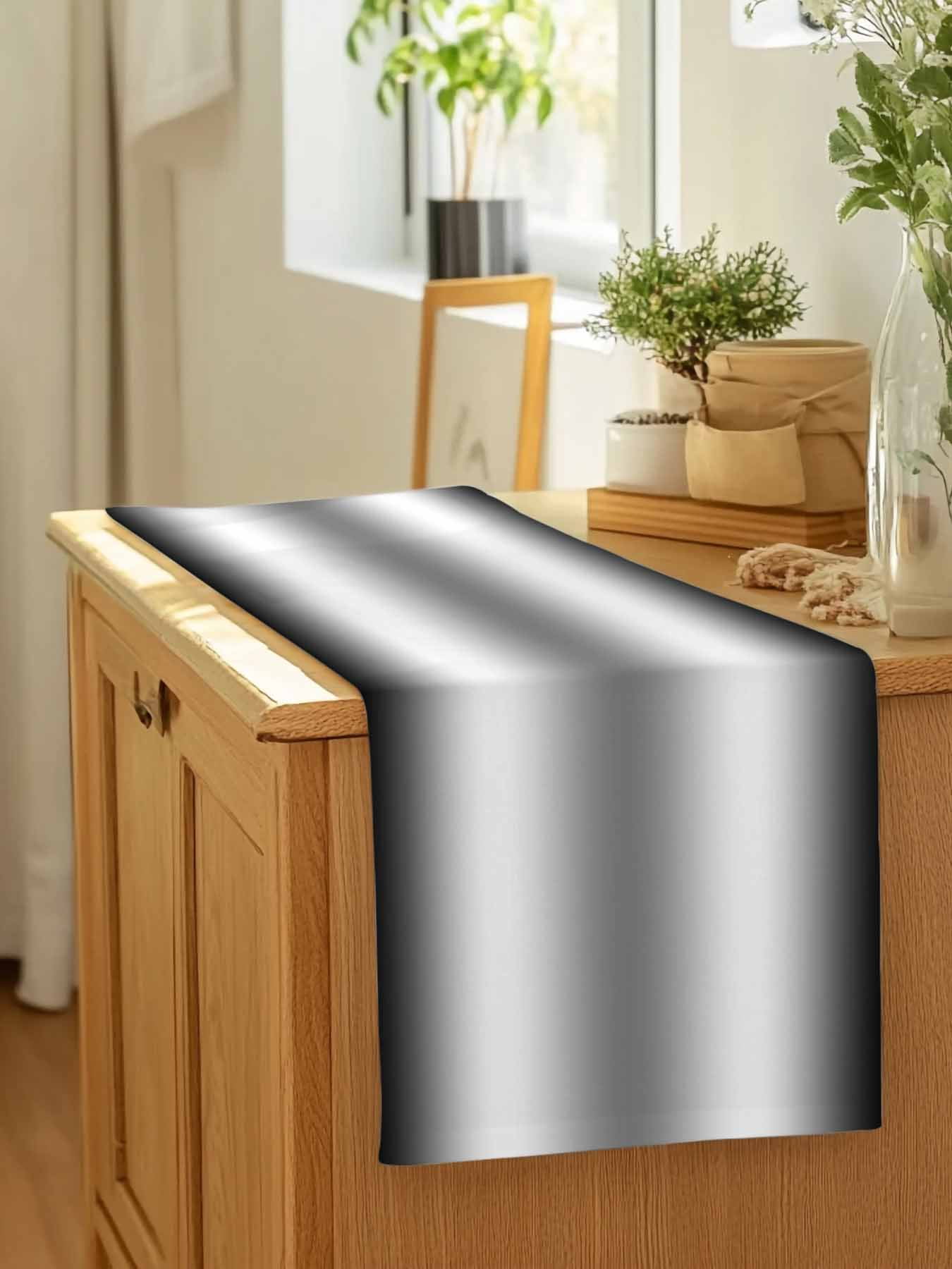 Abstract Black Grey Gradient Table Runner 13x90in Non-Slip Cotton Linen ...