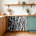 Abstract Black Line Cabinet Curtains 11" W x 13" L Tree Trunk Texture ...