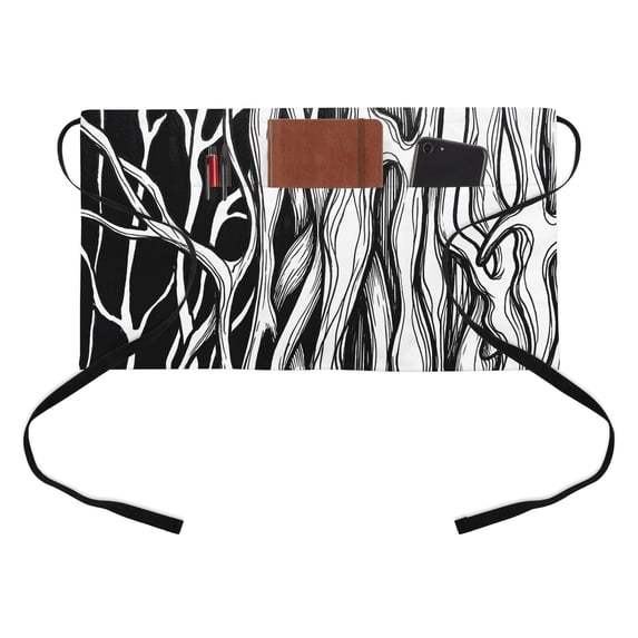 Abstract Black Line Kitchen Restaurant Half Waist Apron, Tree Trunk ...