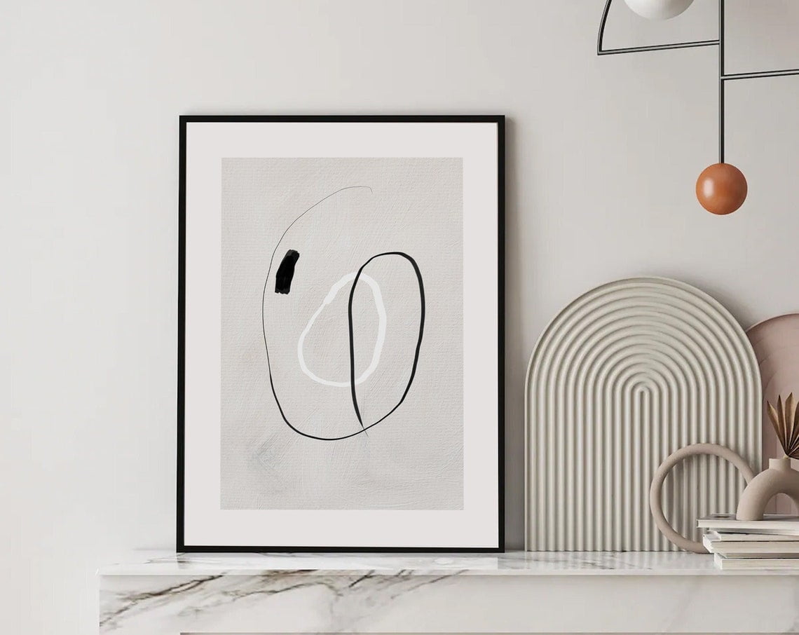 Abstract Black Line Print, Simple Line Art, Neutral Line Modern, Line ...