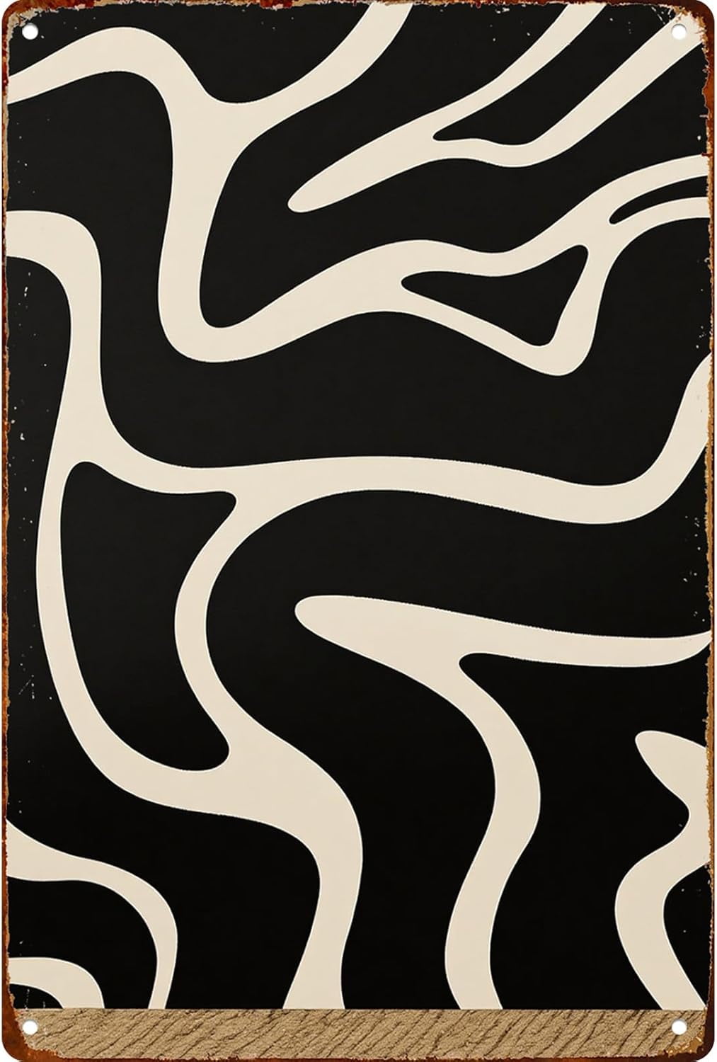 Abstract Black Lines Metal Wall Sign 8 x 12 Inch Home Office Kitchen ...