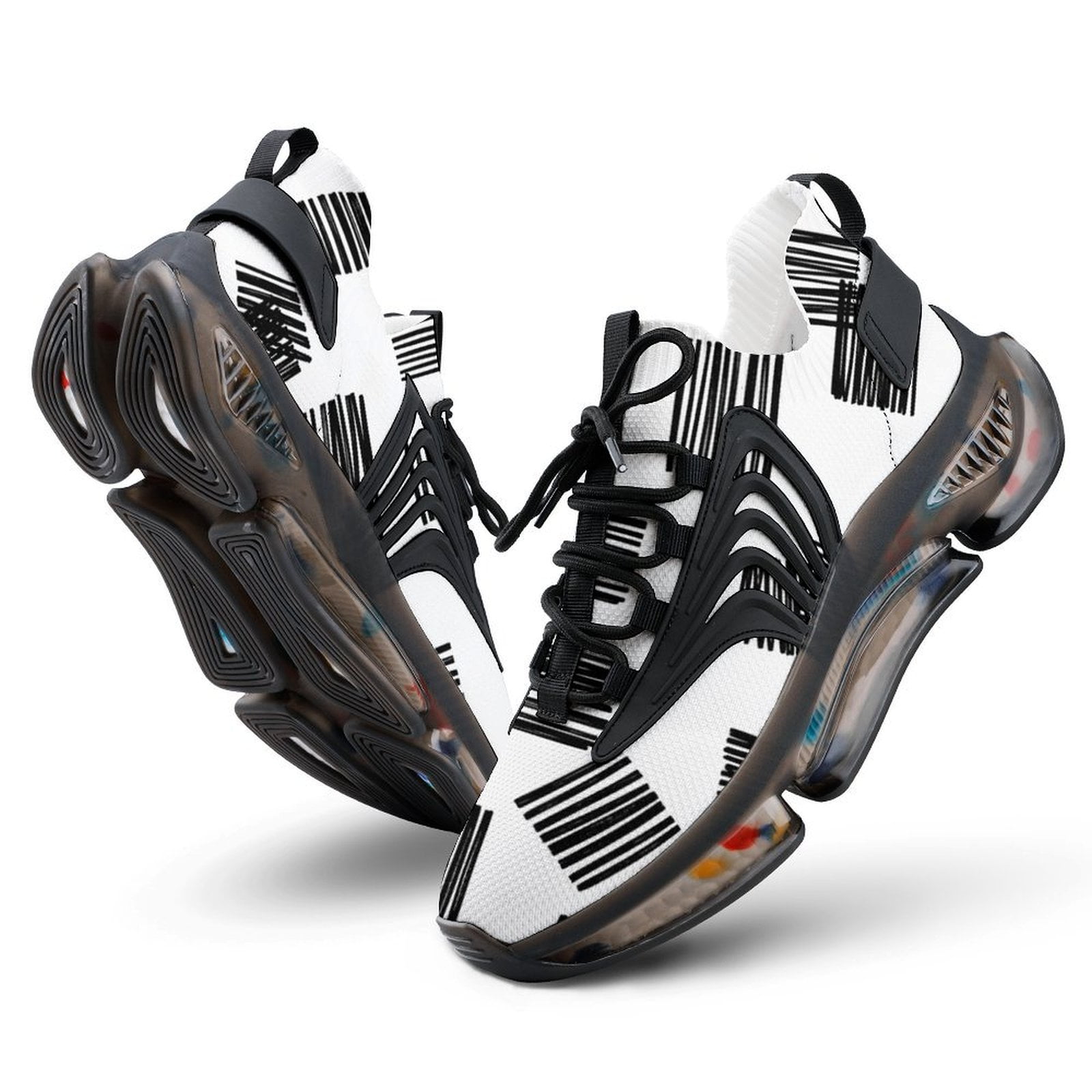 Abstract Black Lines White Background Walking Shoes for Men Woman ...