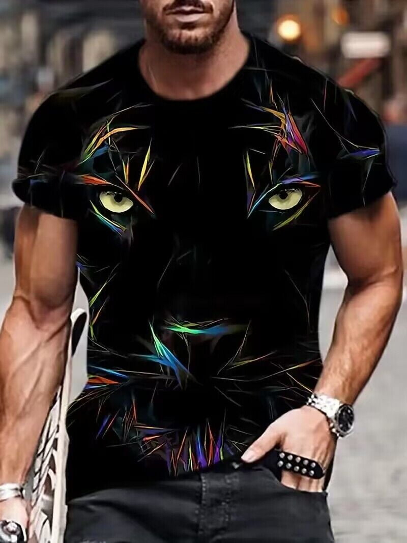 Abstract Black Panther Print Graphic Fashion Silky Tee Top - Walmart.com