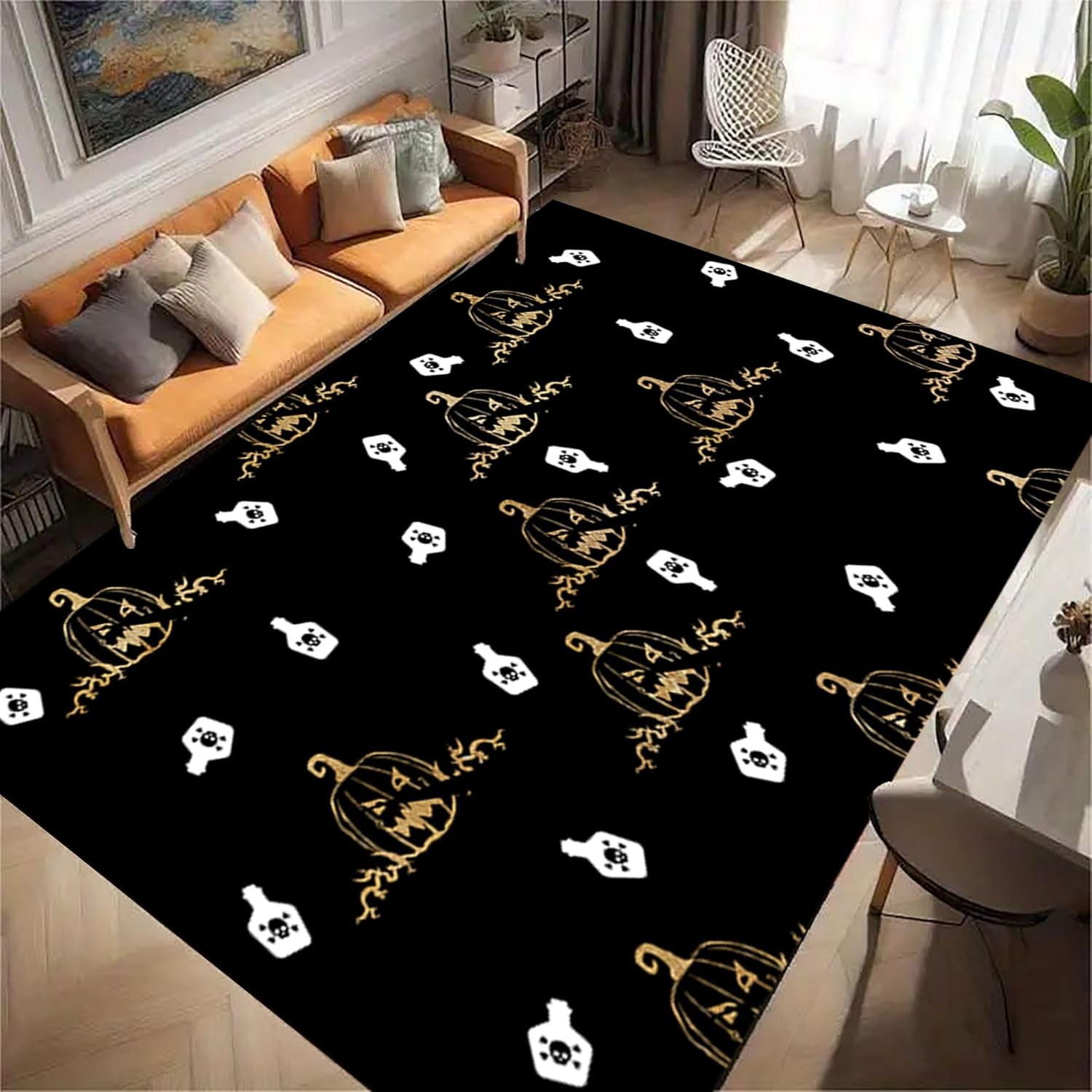 Abstract Black Red Marble Area Rug 5x7ft Horror Skeleton Skull Hand Rug ...