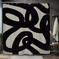 Abstract Black Shower Curtain 72Wx72L Inch Modern Minimalist ...
