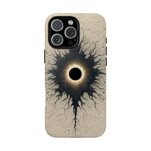 Abstract Black Sun with an Ink Flare Graphic Case for iPhone 11,12,13 ...