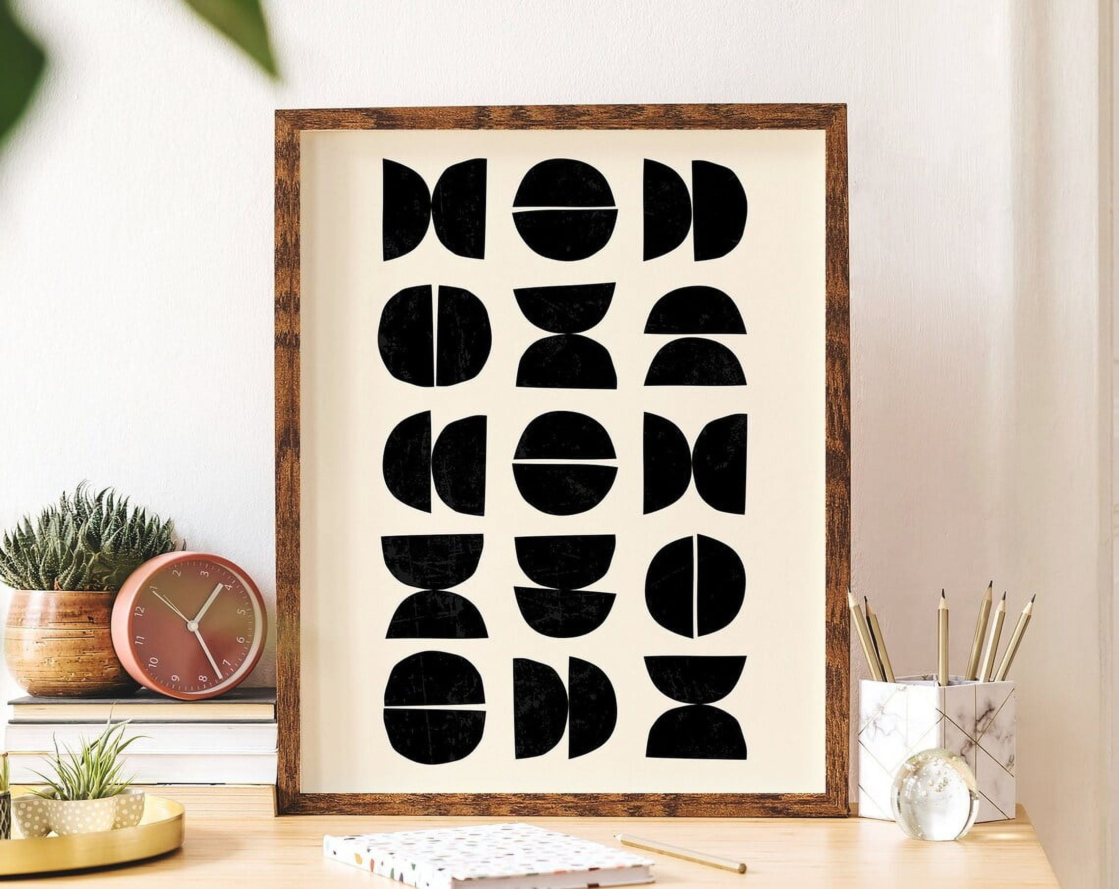 Abstract Black Wall Print, Art, Mid Century Modern Minimal Abstract ...