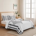 Abstract Black White Diamond Plaid 3 Pieces Quilt Set,1 Quilt with 2 ...