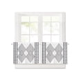 Abstract Black White Diamond Plaid Short Blackout Curtains 24 Inch Long ...