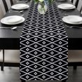 Abstract Black White Geometric Pattern Table Runner 70 Inches Long ...