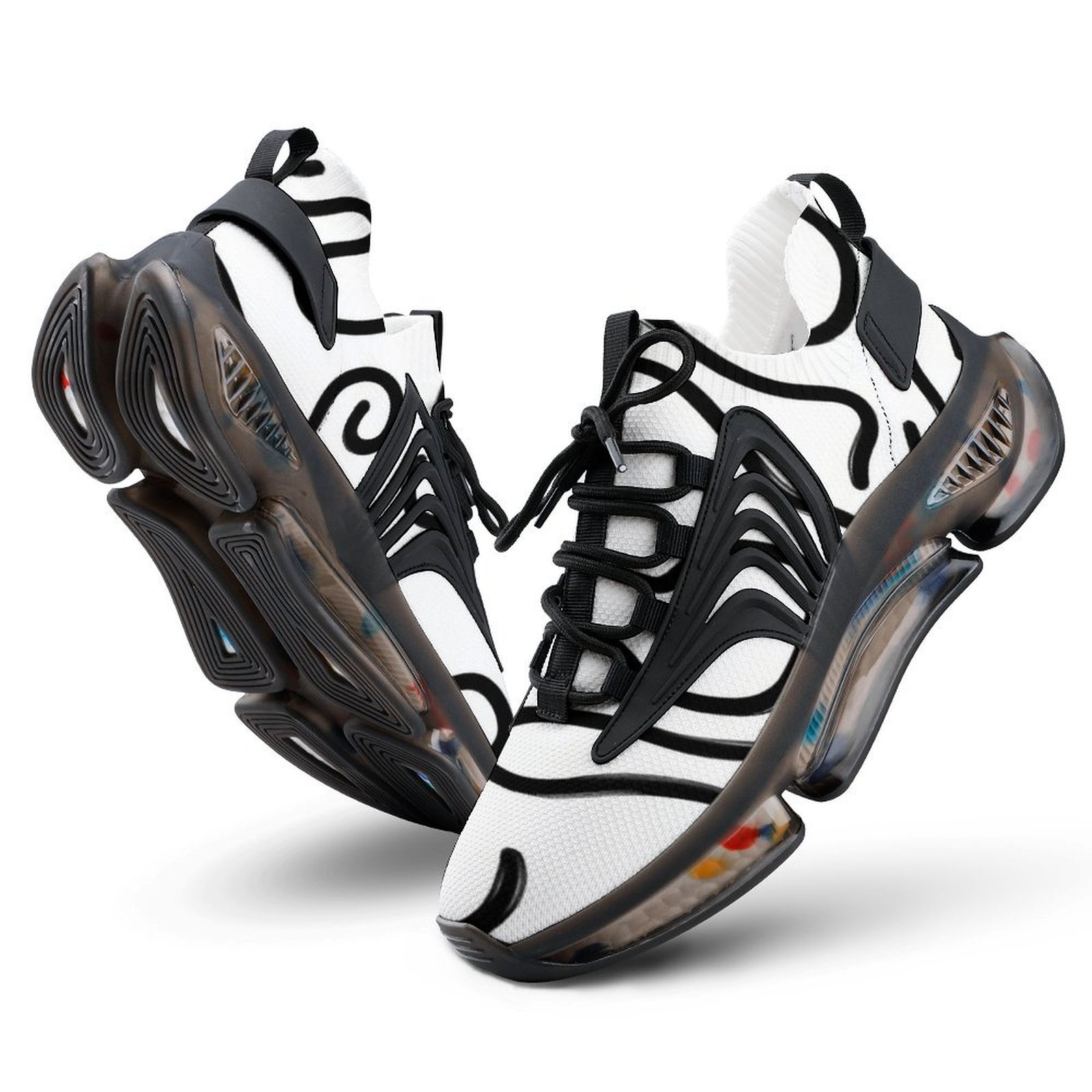 Abstract Black White Lines Art Walking Shoes for Men Woman Lightweight ...