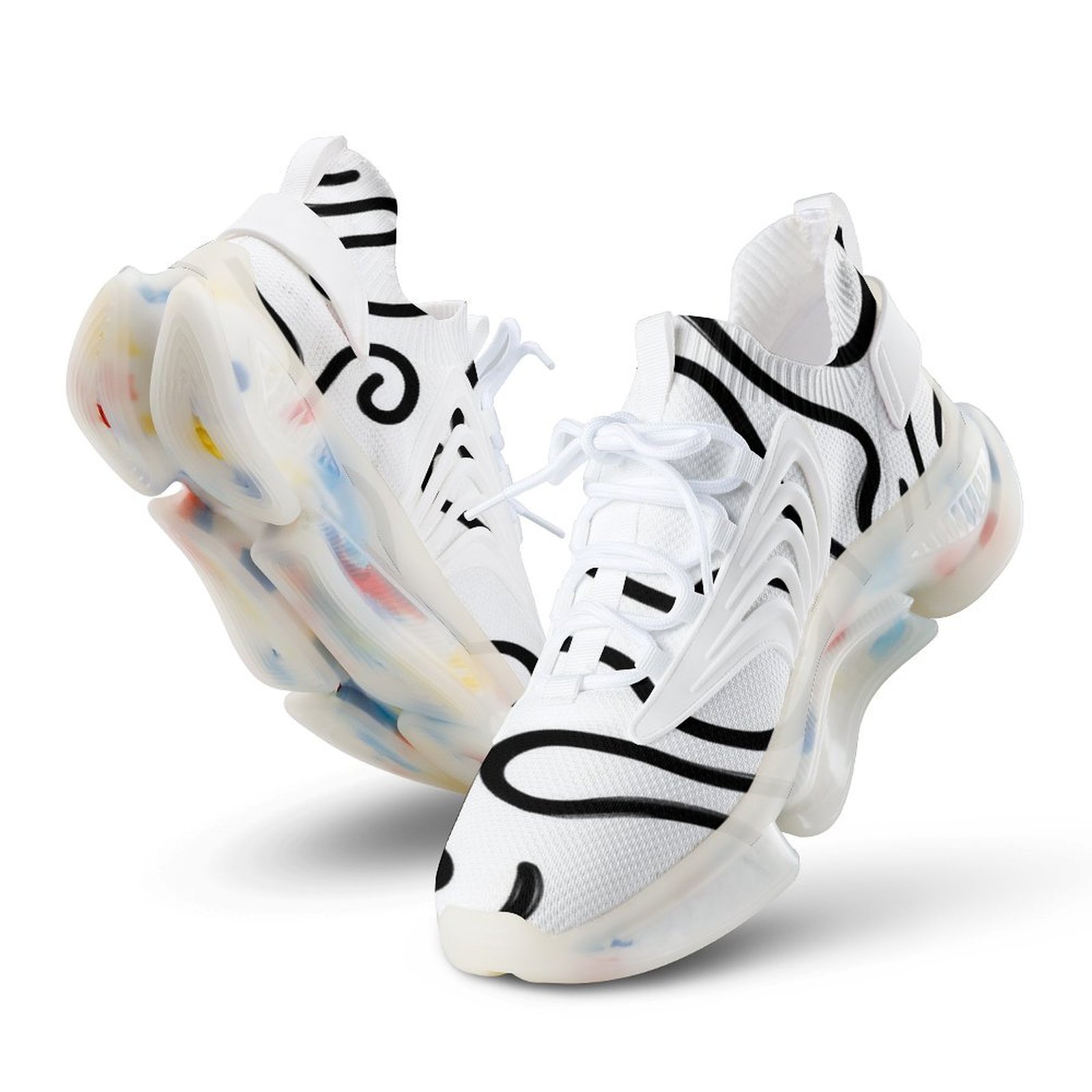 Abstract Black White Lines Art Walking Shoes for Men Woman Lightweight ...