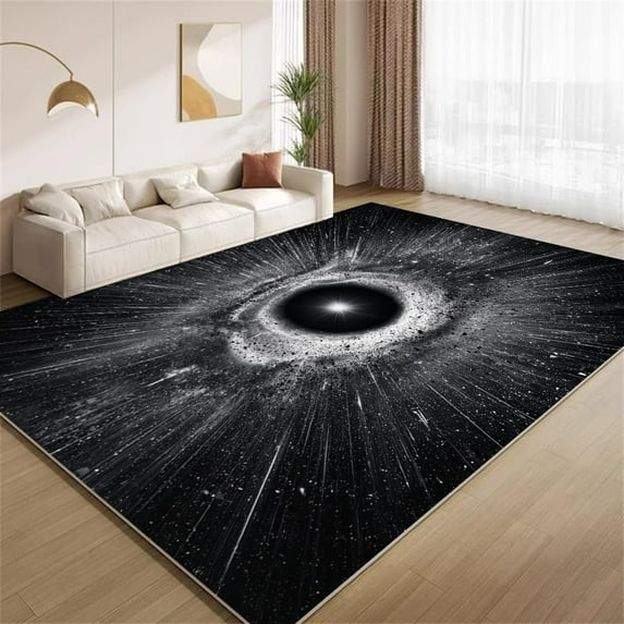 Abstract Black White Rug 4x5 Area Rugs Explosion Lines Texture Rugs ...