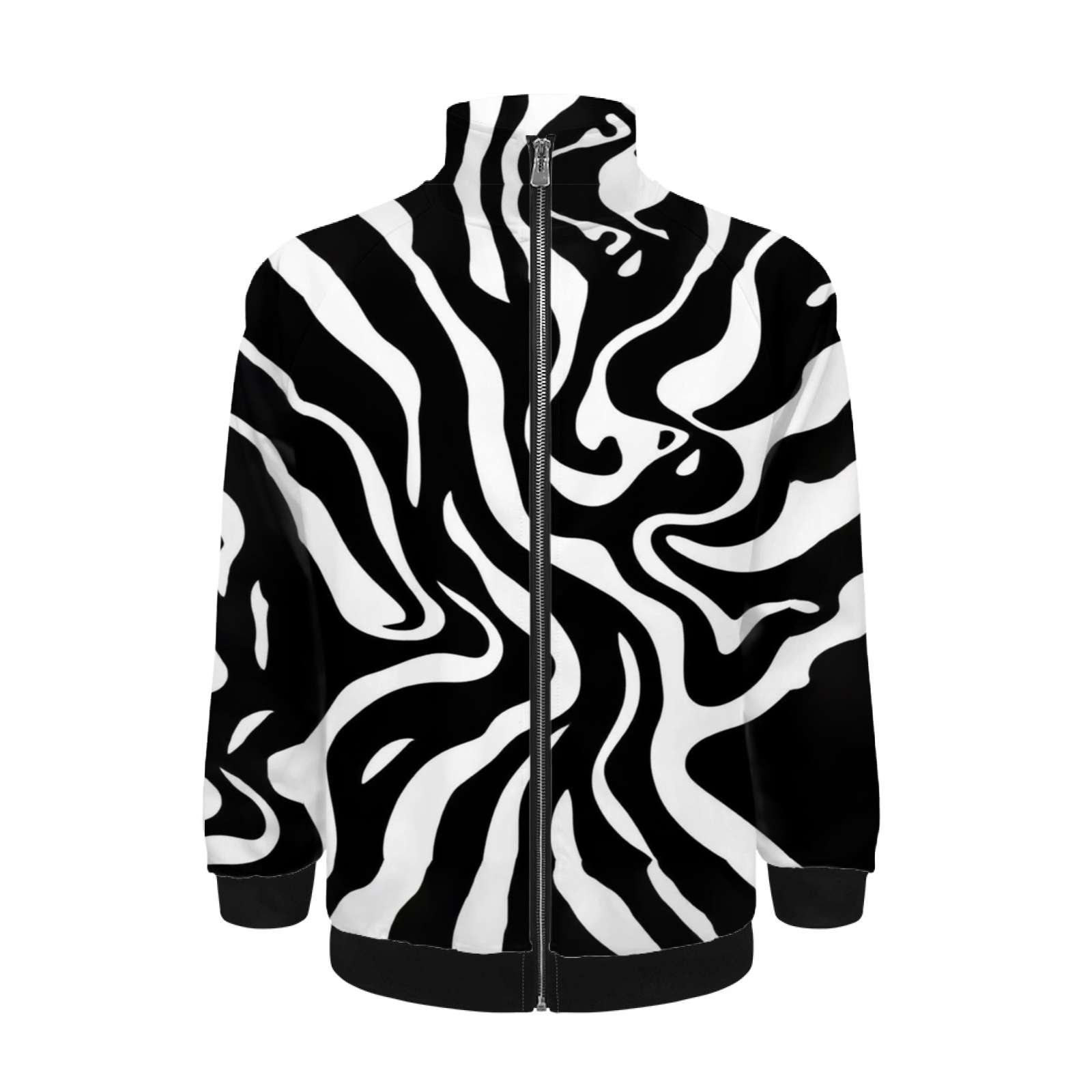 Abstract Black White Swirls Art Jacket Men's Street Cool Long Sleeves ...