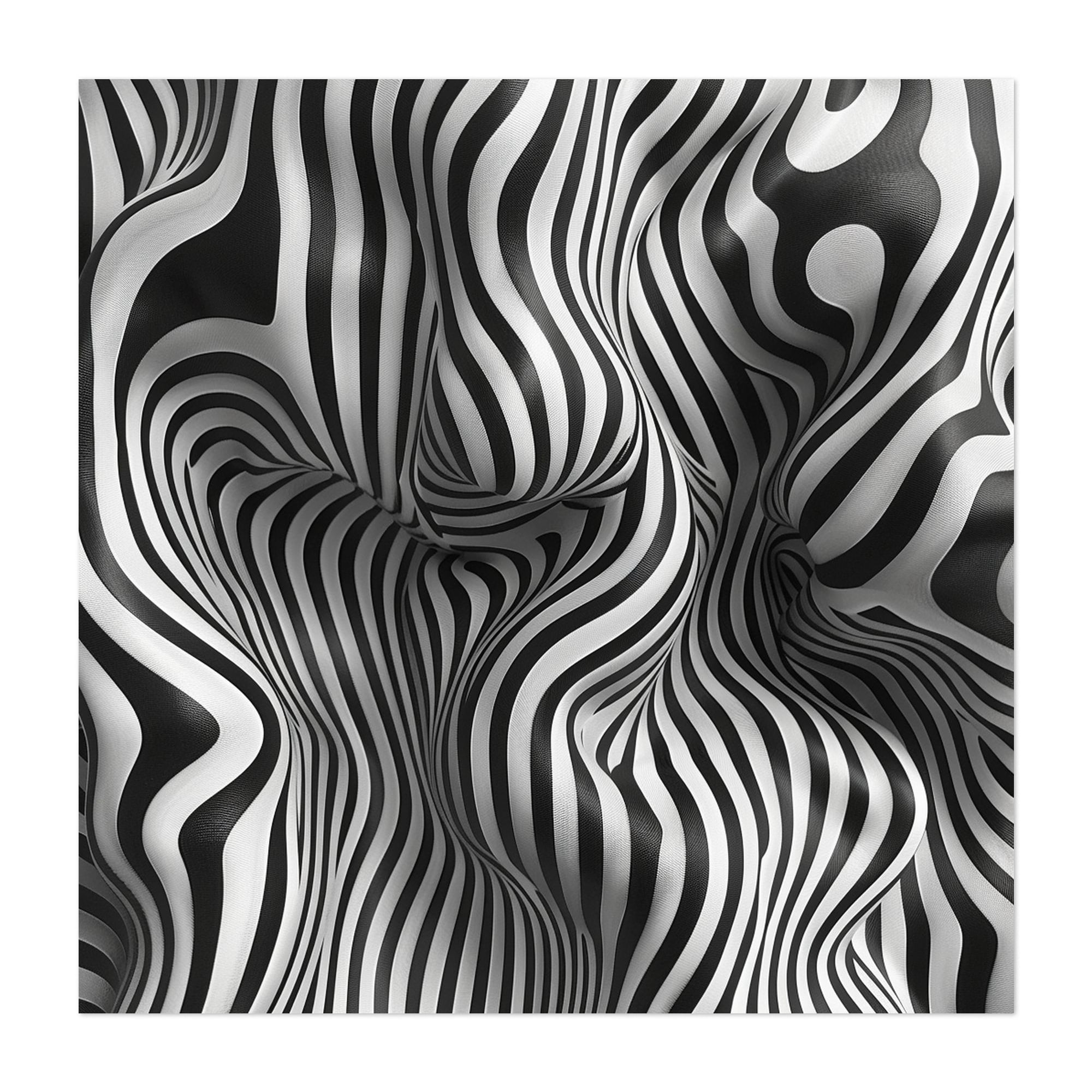 Abstract Black and White Wavy Stripes Fabric Texture with Depth and ...