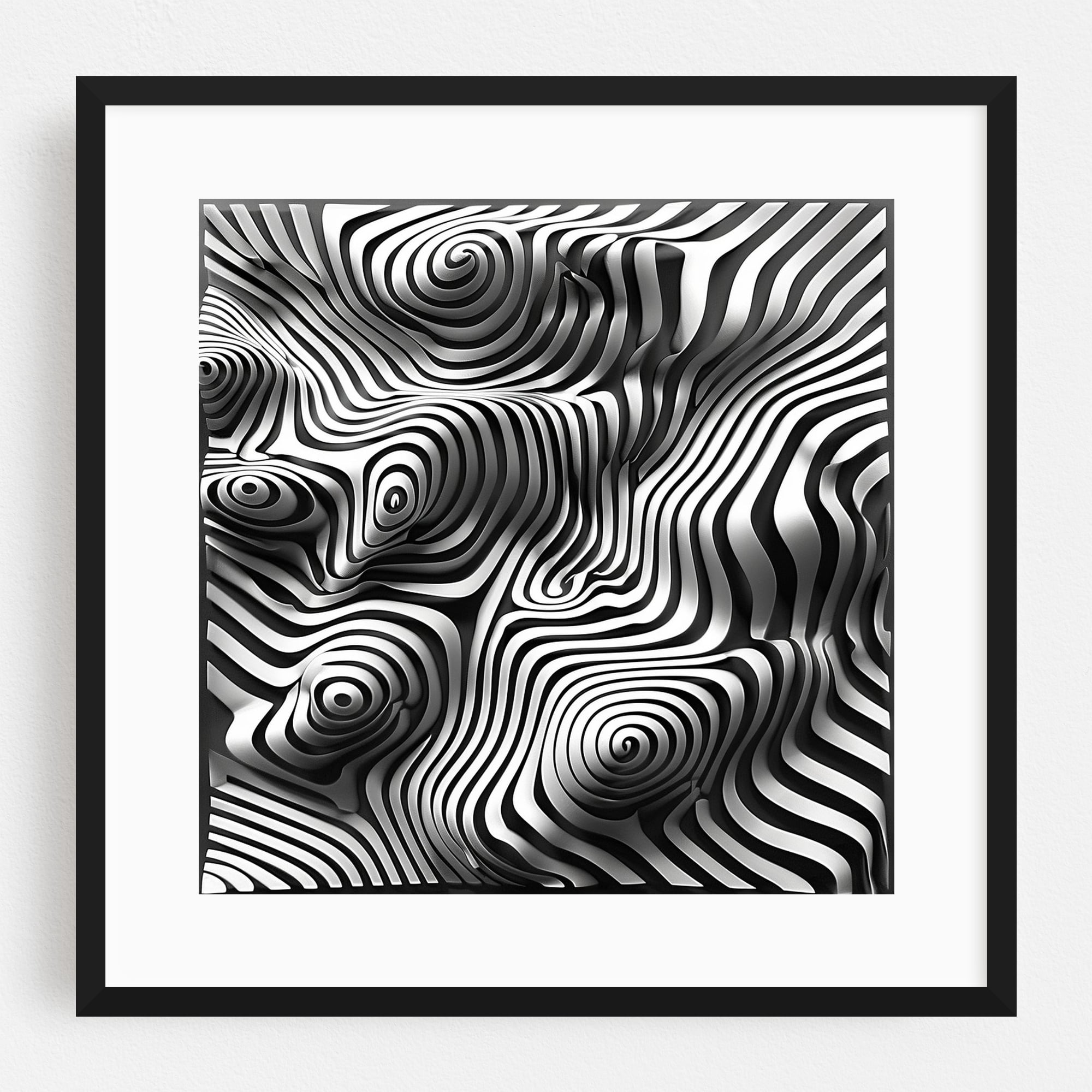 Abstract Black and White Wavy Surface Texture - Digital Art Abstract ...