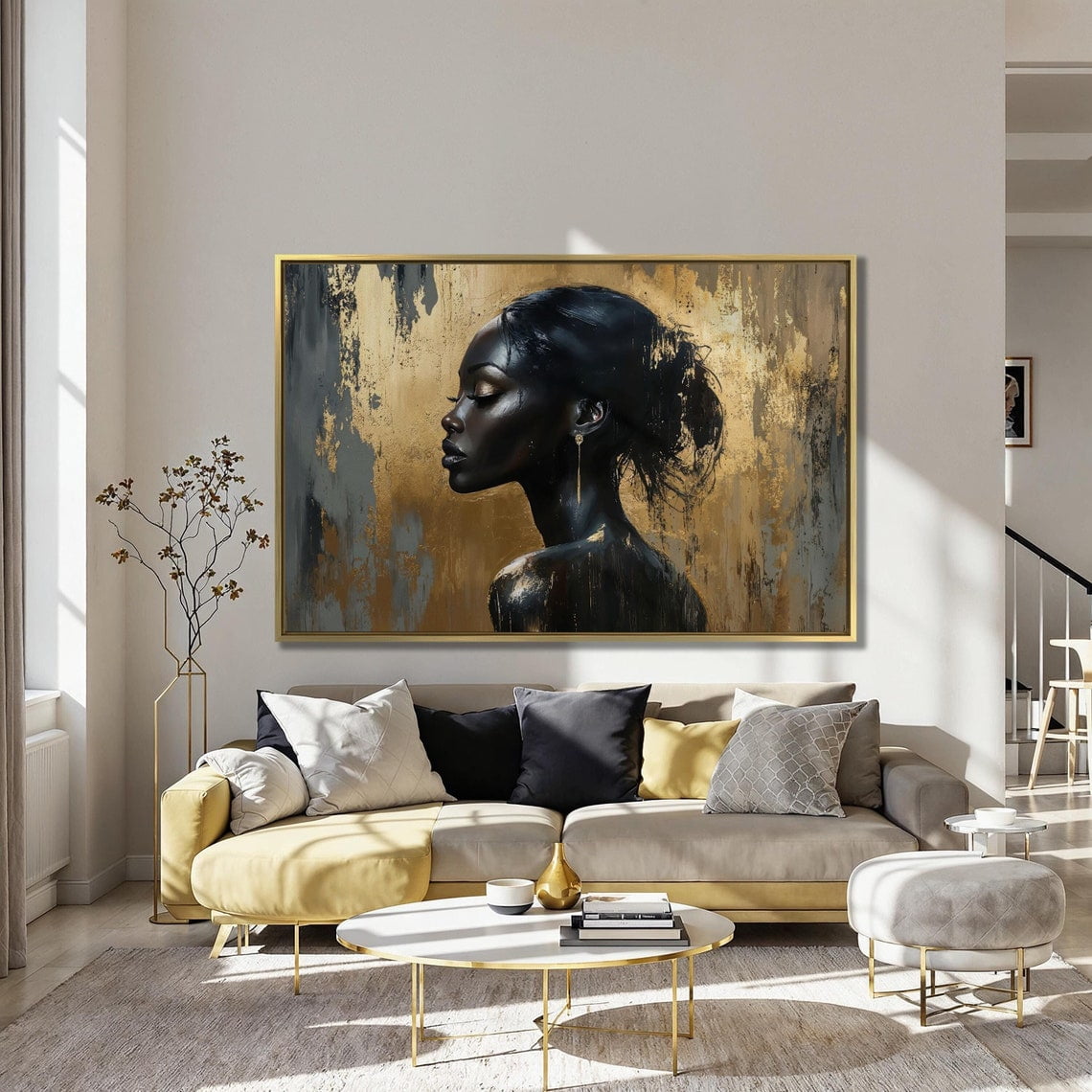 Abstract Black Woman Portrait Modern Fashion Wall Art Poster Decor For ...