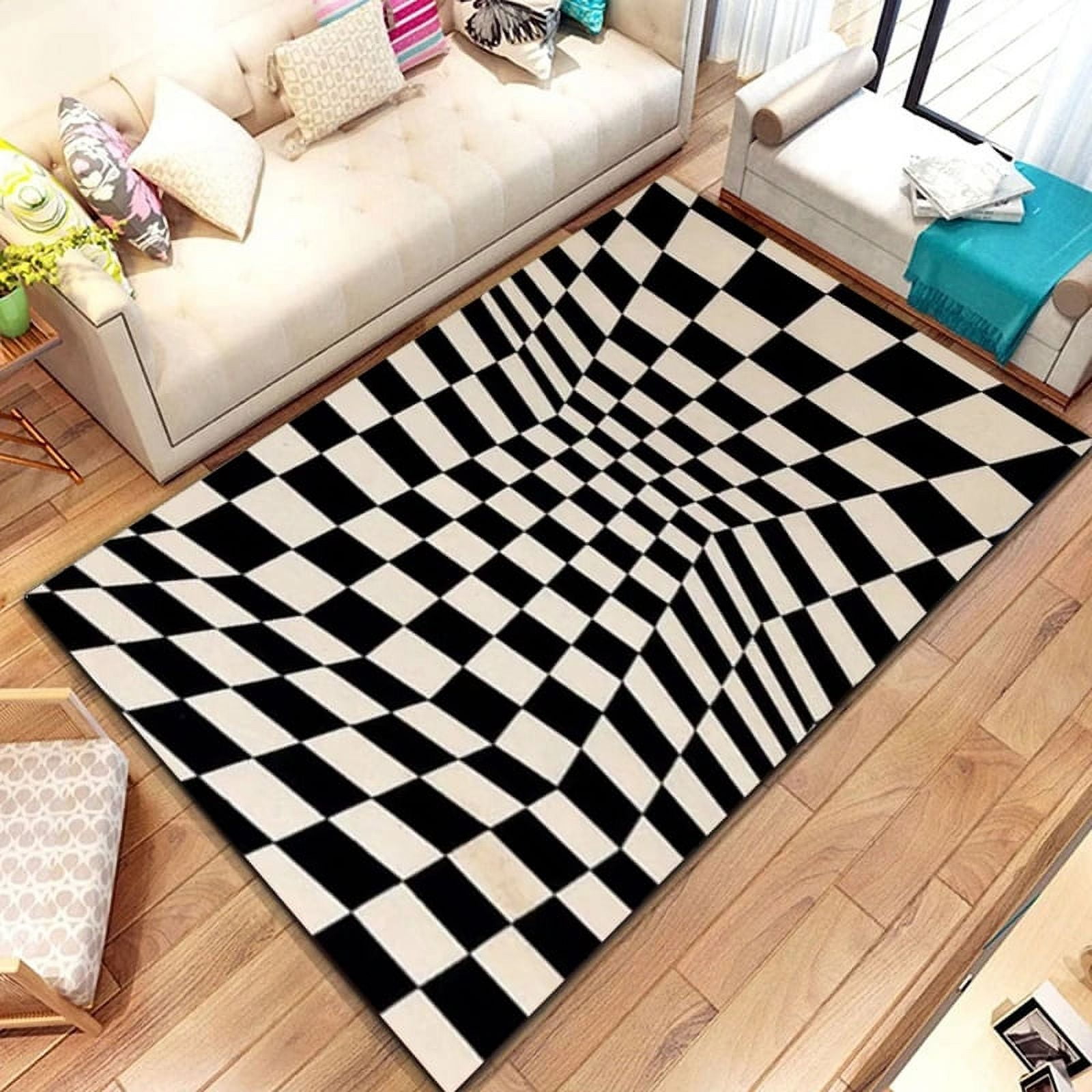 Abstract Black and White Checkerboard Plaid Carpet Moroccan Style ...