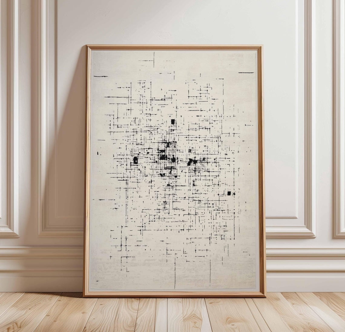 Abstract Black and White Poster Geometric Line Art Minimalist Art ...