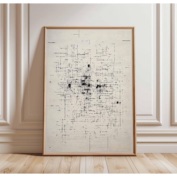 Abstract Black and White Poster Geometric Line Art Minimalist Art ...