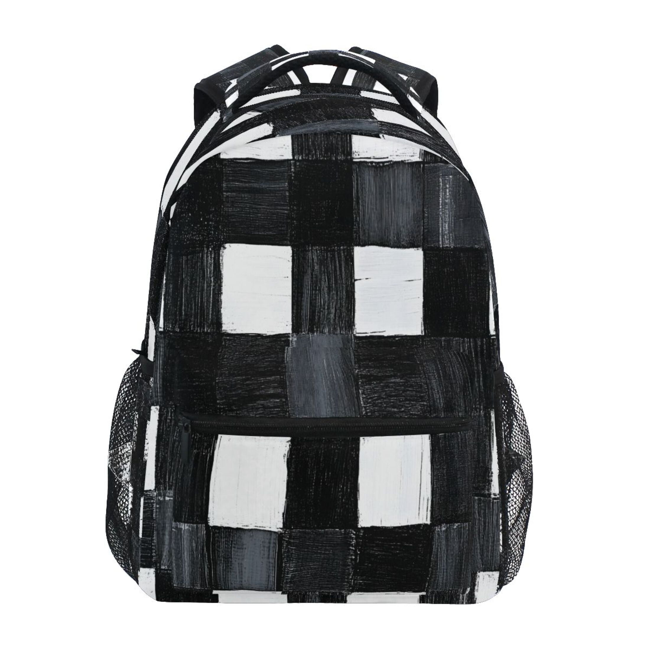 Abstract Black and White Stripe Stylish Large Backpack 15L Self ...