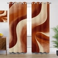 Abstract Blackout Curtains, Orange Boho Mid Century Window Curtains for ...