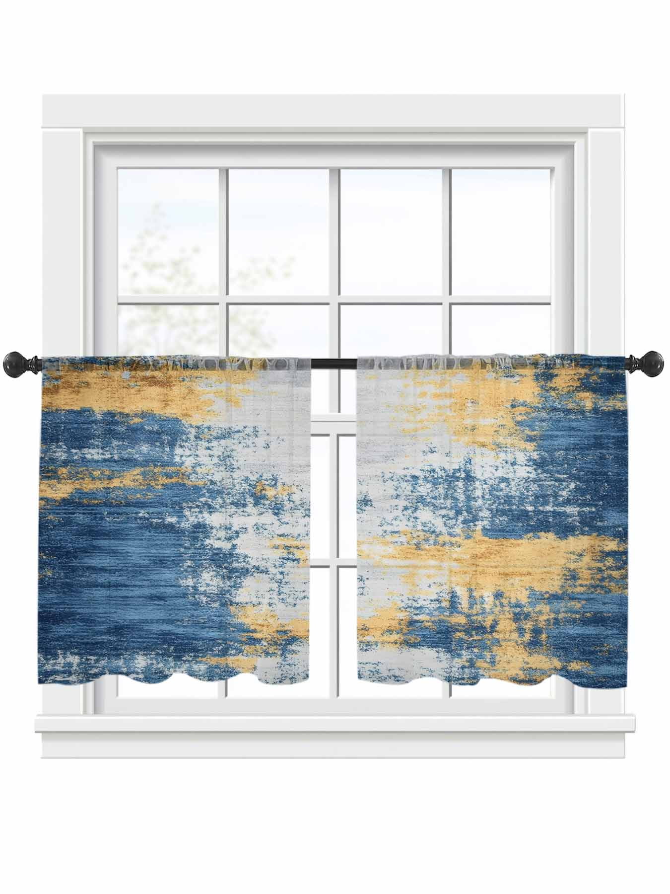 Abstract Blend Effect Sheer Curtains for Living Room Bedroom, Light ...