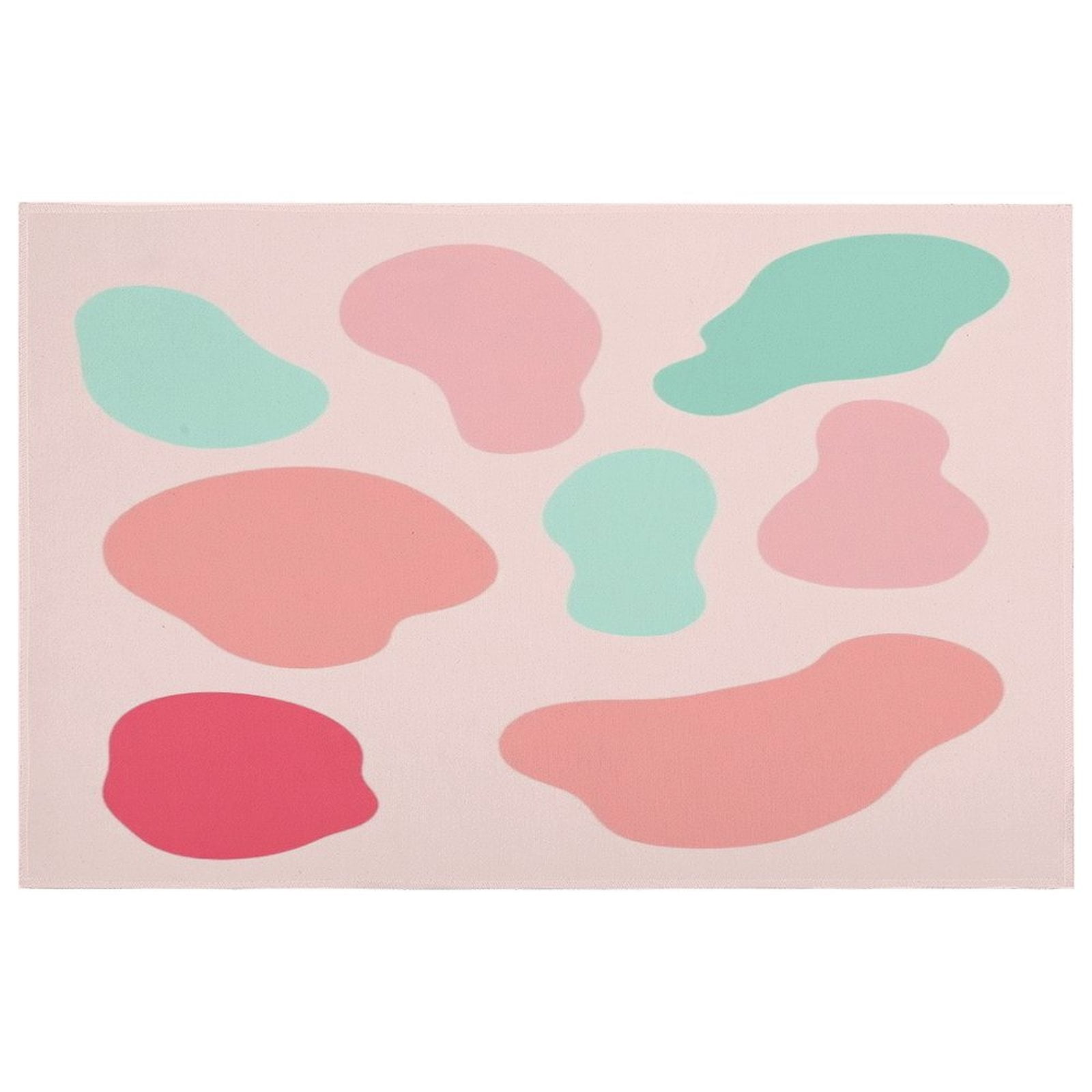 Abstract Blob Pattern Pastel Pink & Green Adult Home Decor Bedroom ...