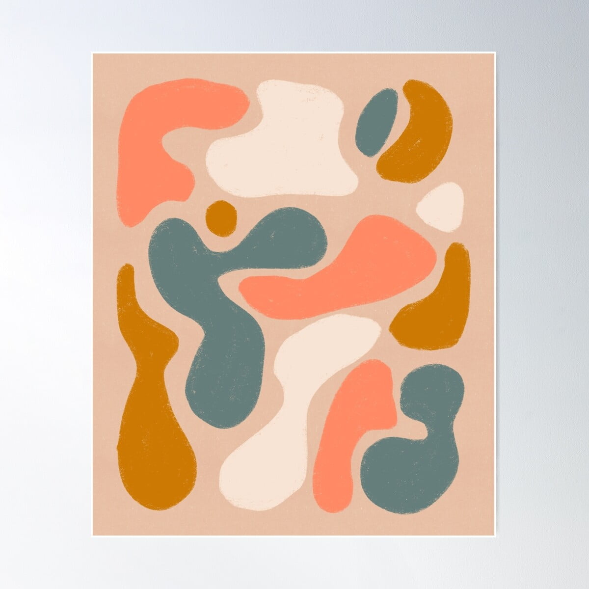 Abstract Blobs #1 Poster Wall Art Modern Wall Decor For Living Room ...