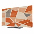 Abstract Block TV Dust Cover 50 Inch, Orange Gray Block White Line ...