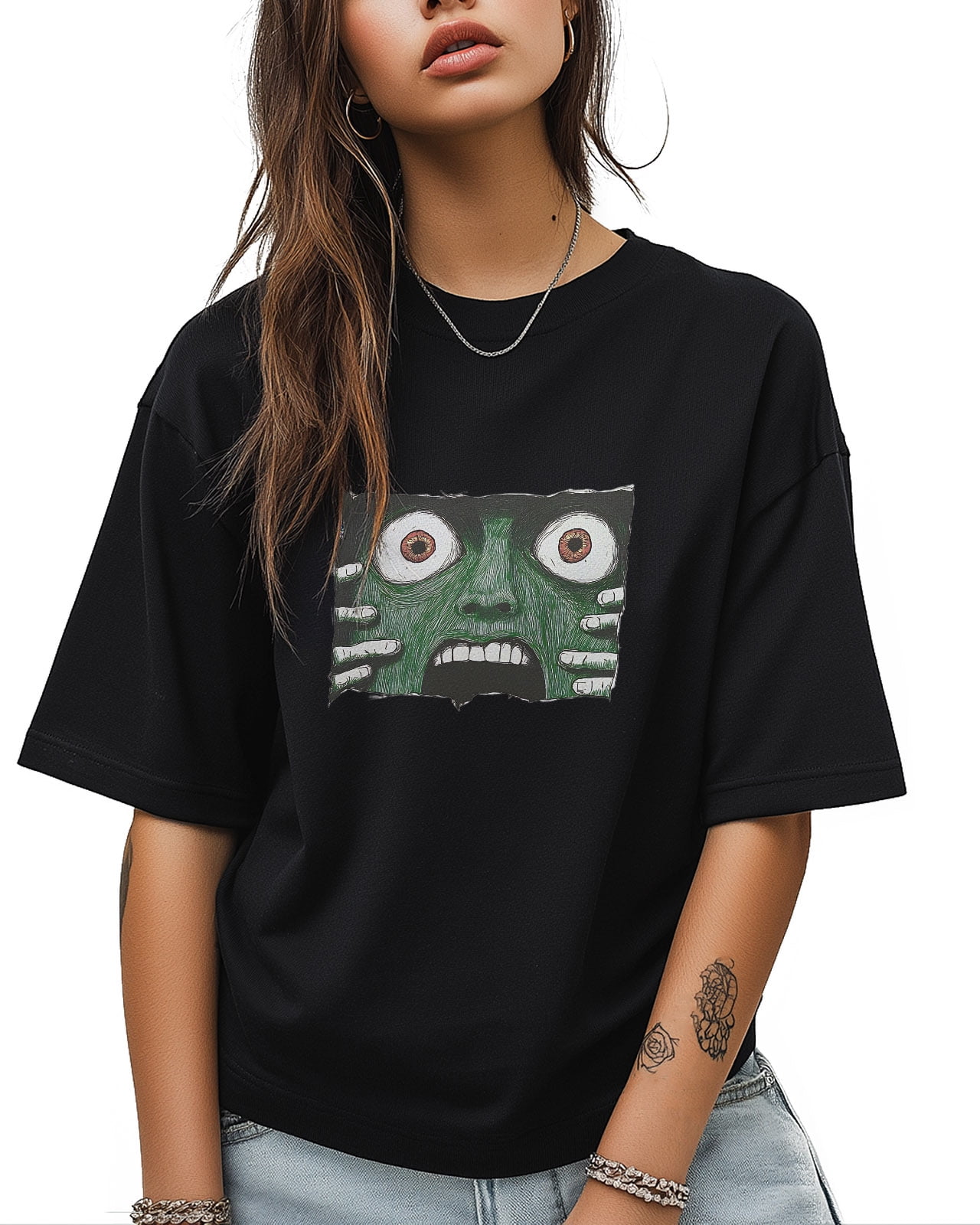 Abstract Blocks T Shirts for Women Short Sleeve Cotton Crewneck T-Shirt ...