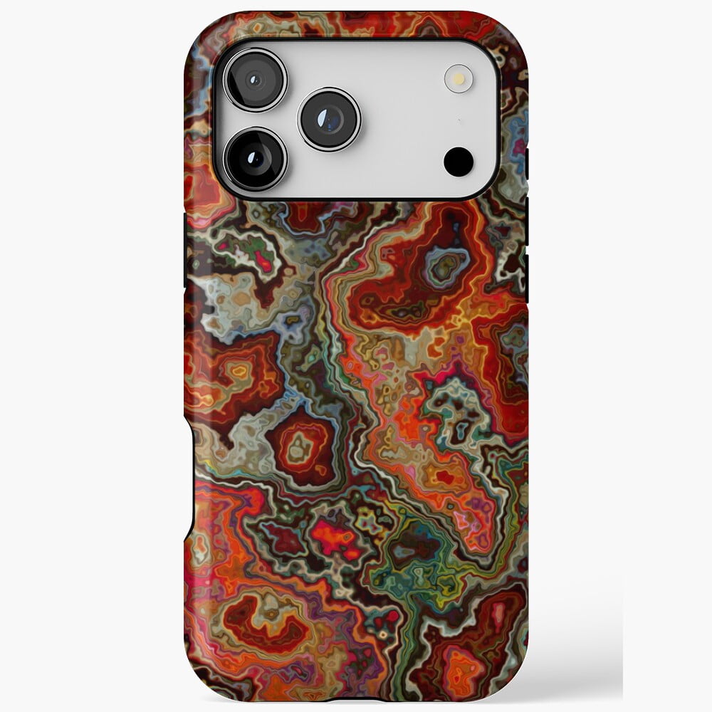 Abstract Blood Geode Crystal Gemstone Compatible Phone Case for iPhone ...