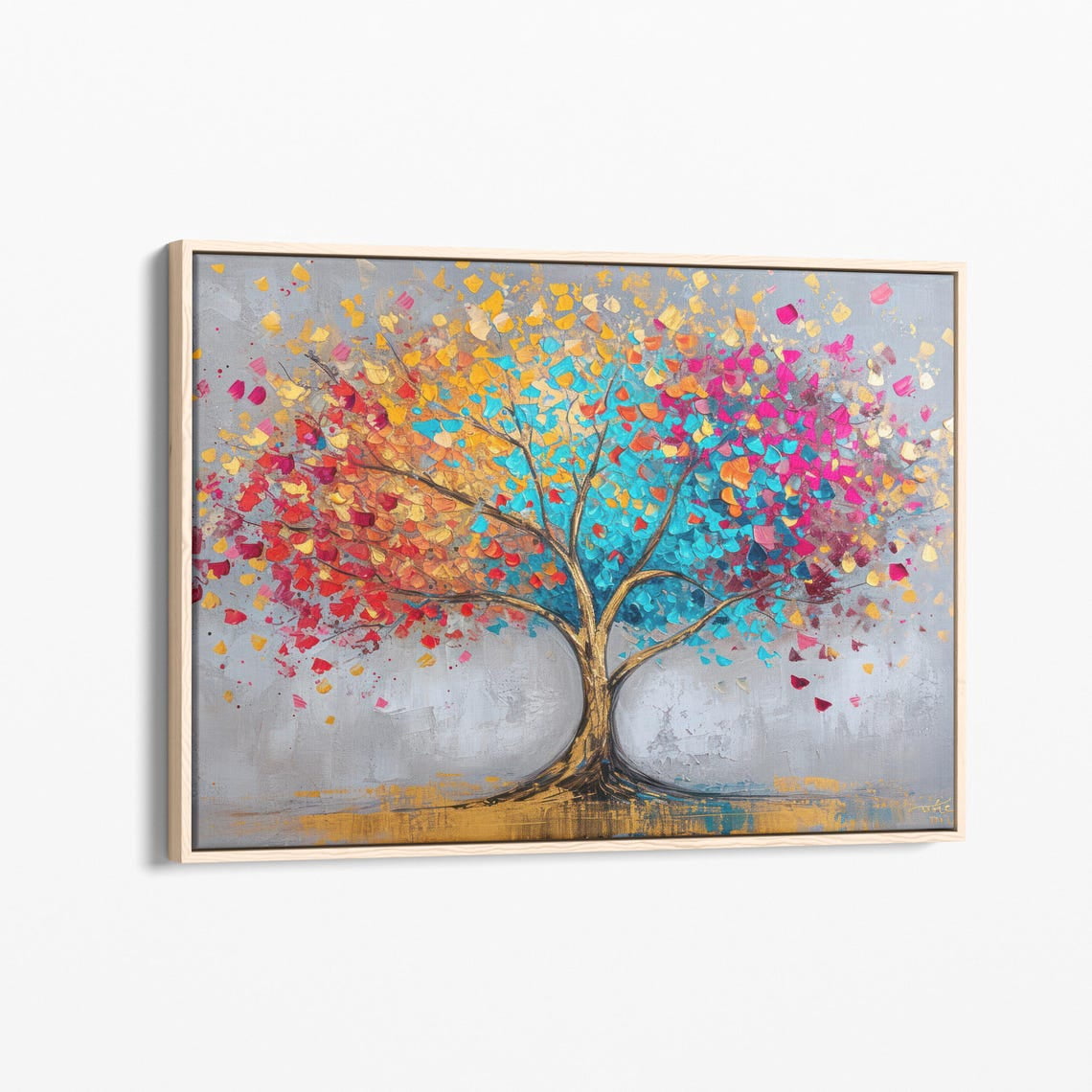Abstract Blossom Tree Print Blooming Colorful Tree Plant Floral Artwork ...