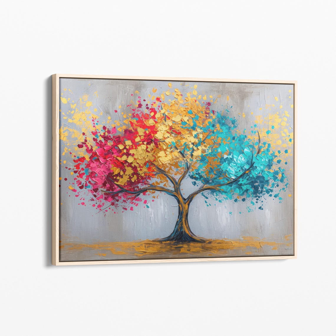 Abstract Blossom Tree Print Blooming Colorful Tree Plant Floral Artwork ...