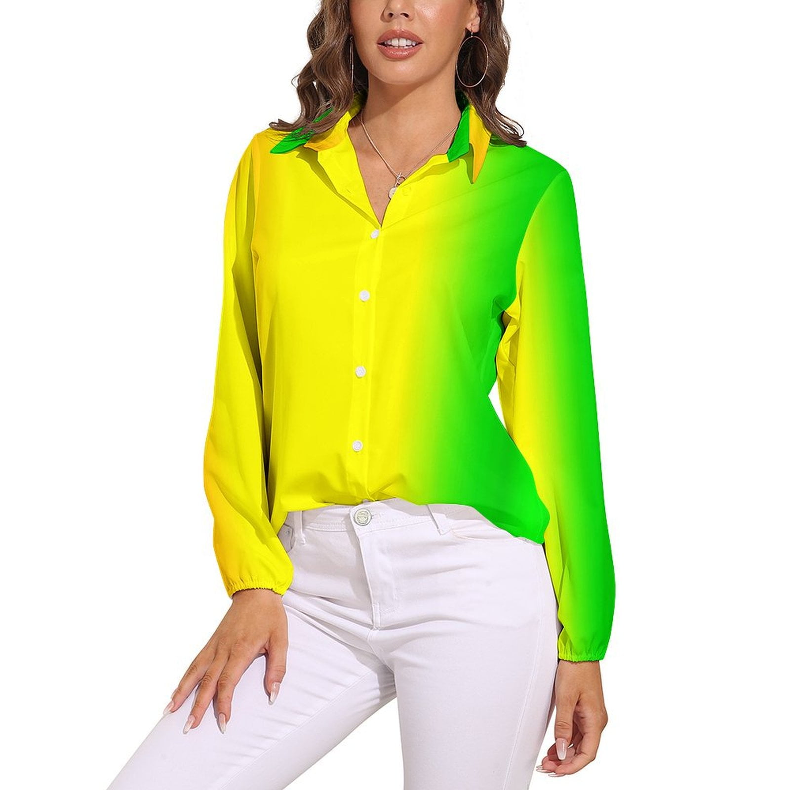 Abstract Blouse Long Sleeve Colorful Geometry Modern Blouses Female ...