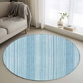 Abstract Blue 4FT Round Area Rugs Rustic Farmhouse Minimalist Blue ...