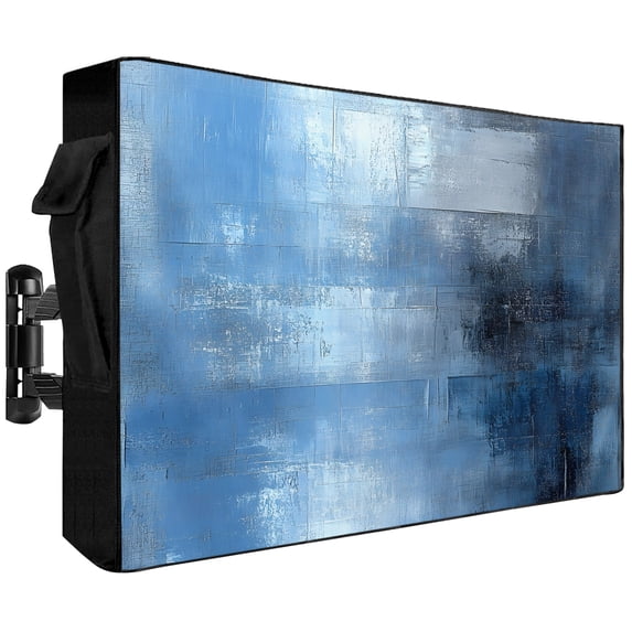 Abstract Blue Art Outdoor TV Cover 60 to 65 inch Gradient Blue Retro ...