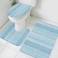 Abstract Blue Bathroom Rugs Set Rustic Farmhouse Minimalist Blue ...