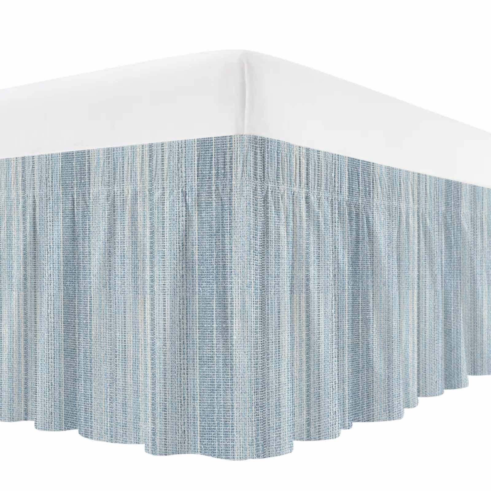 Abstract Blue Bed Skirt California King Size 16 Inch Drop, Rustic ...