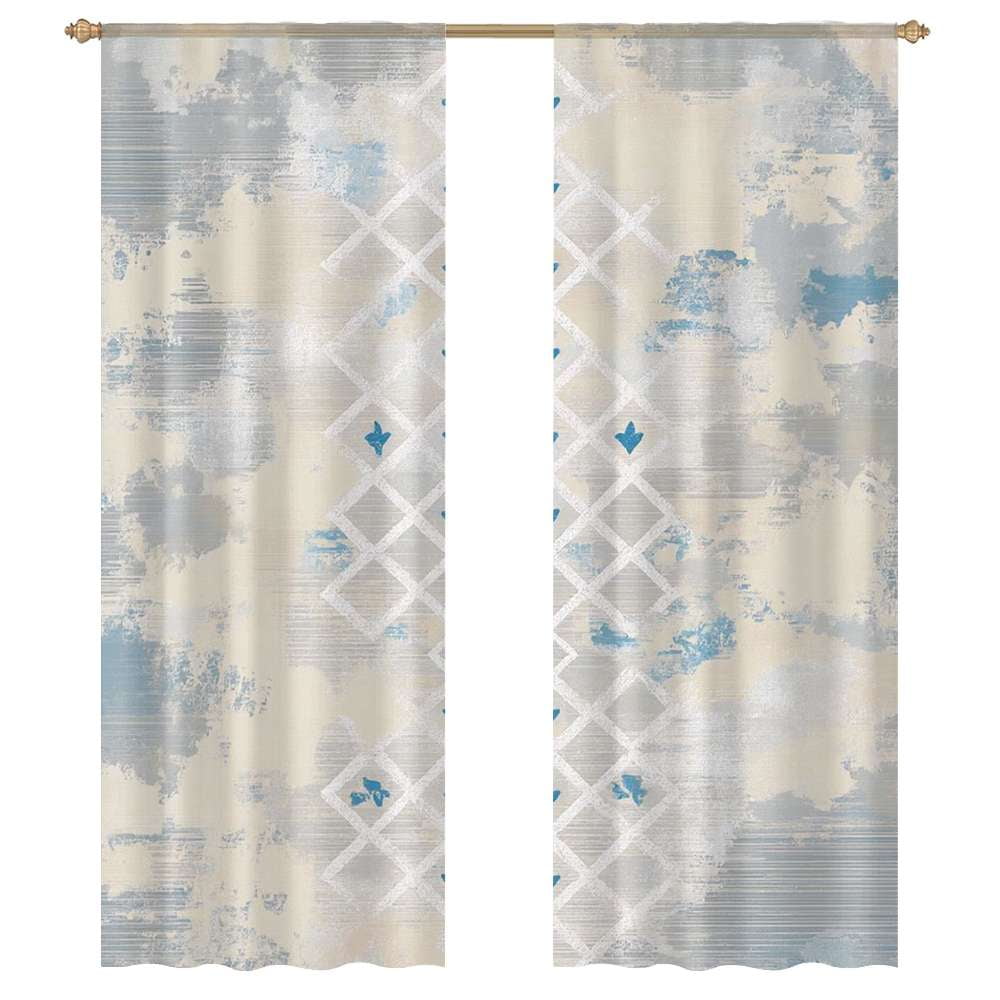 Blue And Beige Curtains