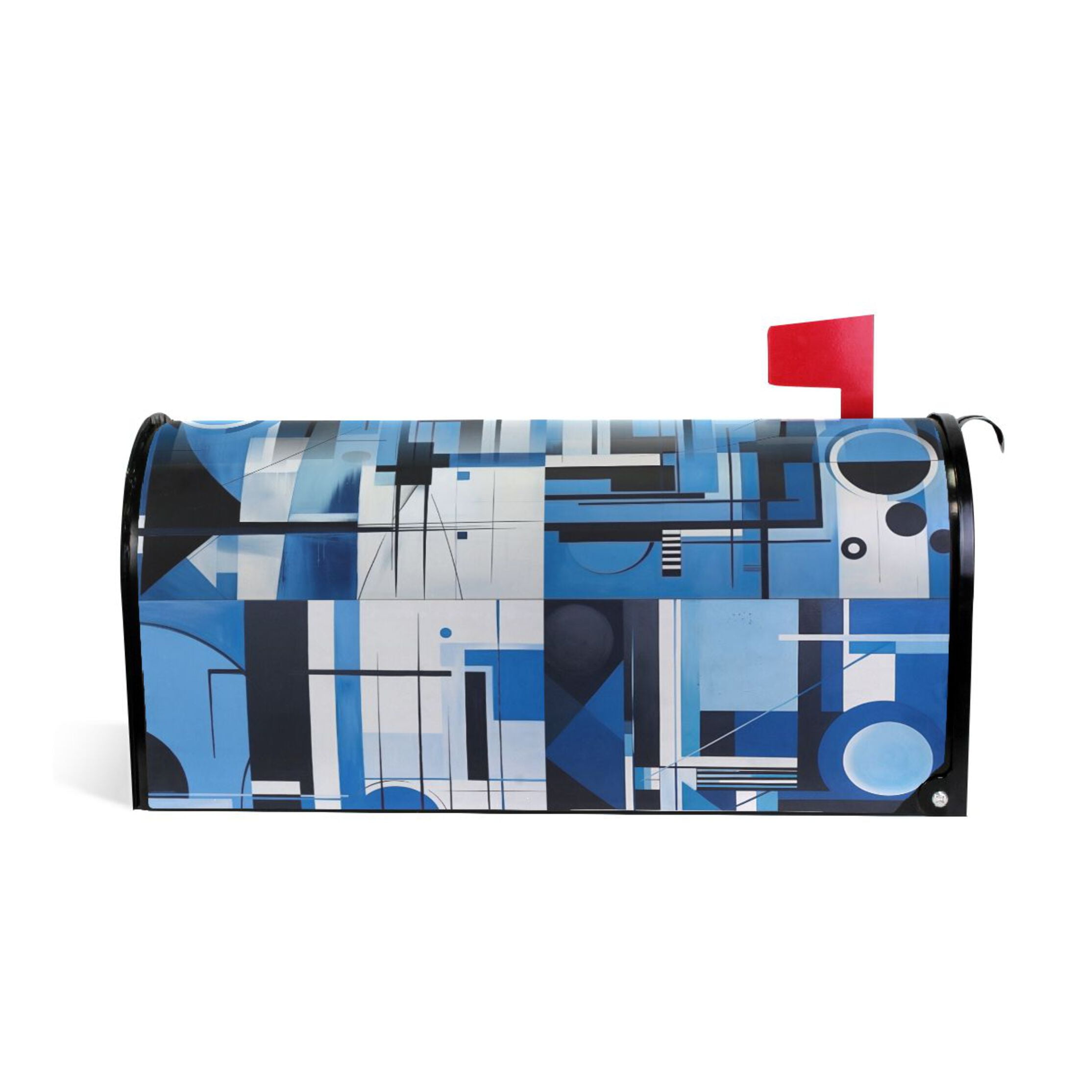 Abstract Blue Black White Painting Magnetic Mailbox Covers 21" X 18 ...