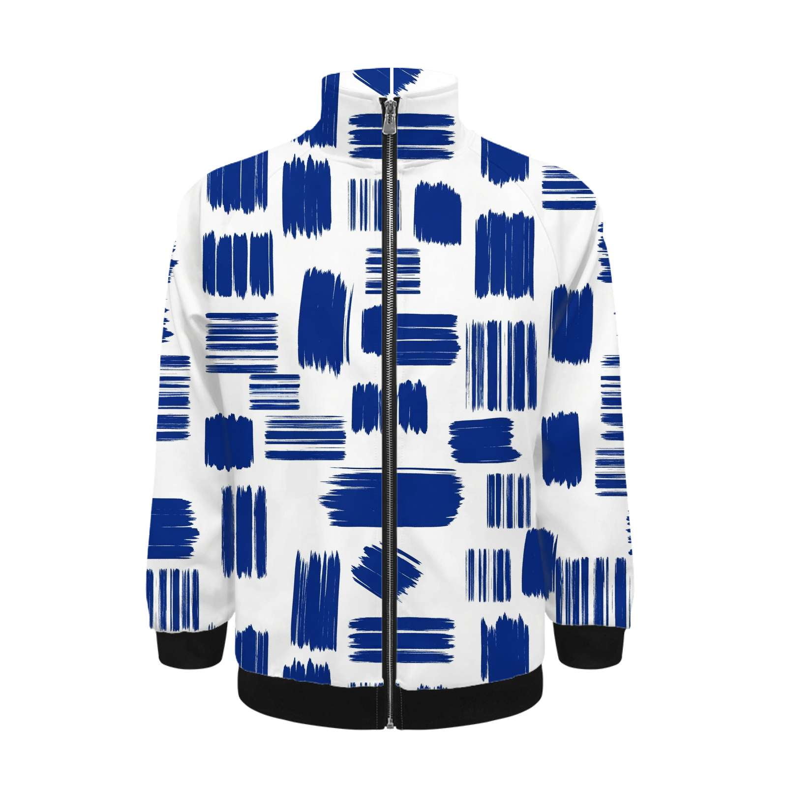 Abstract Blue Brush Stroke Pattern Jacket Men's Street Cool Long ...