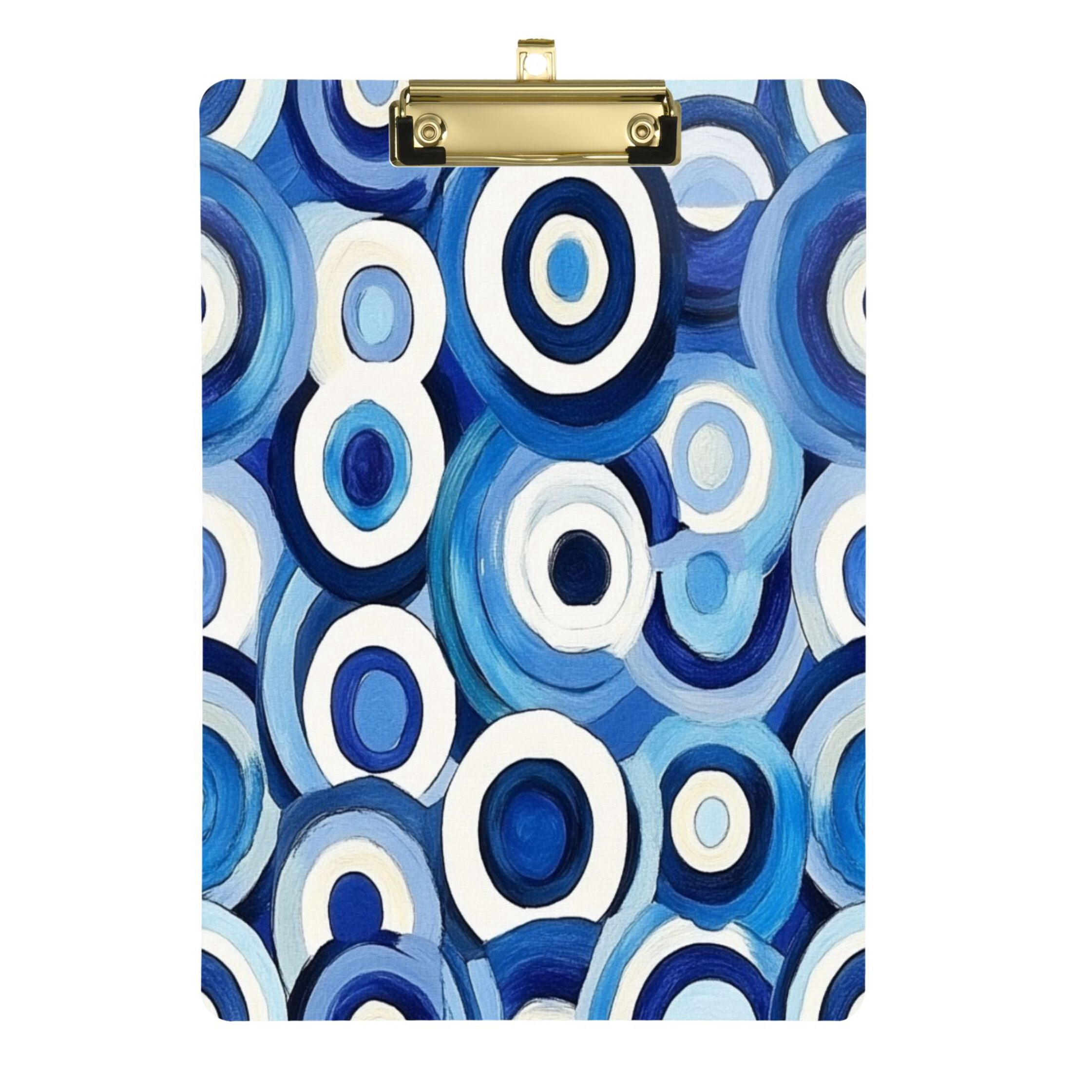 Abstract Blue Circular Pattern 12.5x9in Clipboard, Durable Acrylic with ...